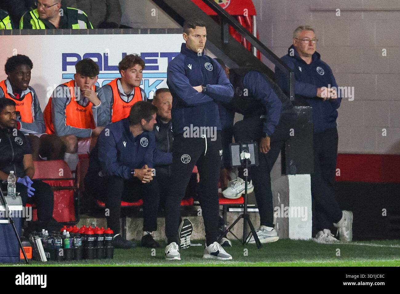 Mat Sadler, manager of Walsall watches from the touchline during the ...