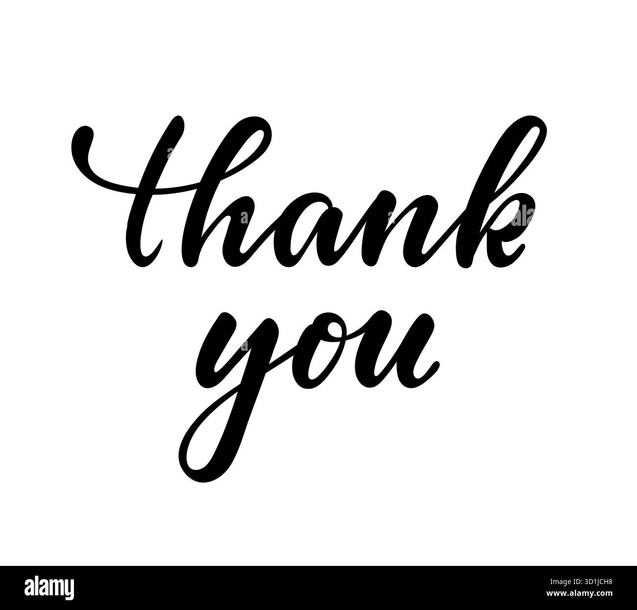 thank you. Hand drawn calligraphy and brush pen lettering, isolated ...