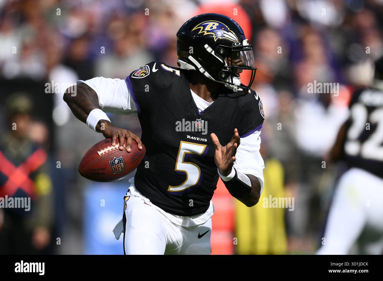 Baltimore Ravens quarterback Tyler Huntley (5) in action during the ...