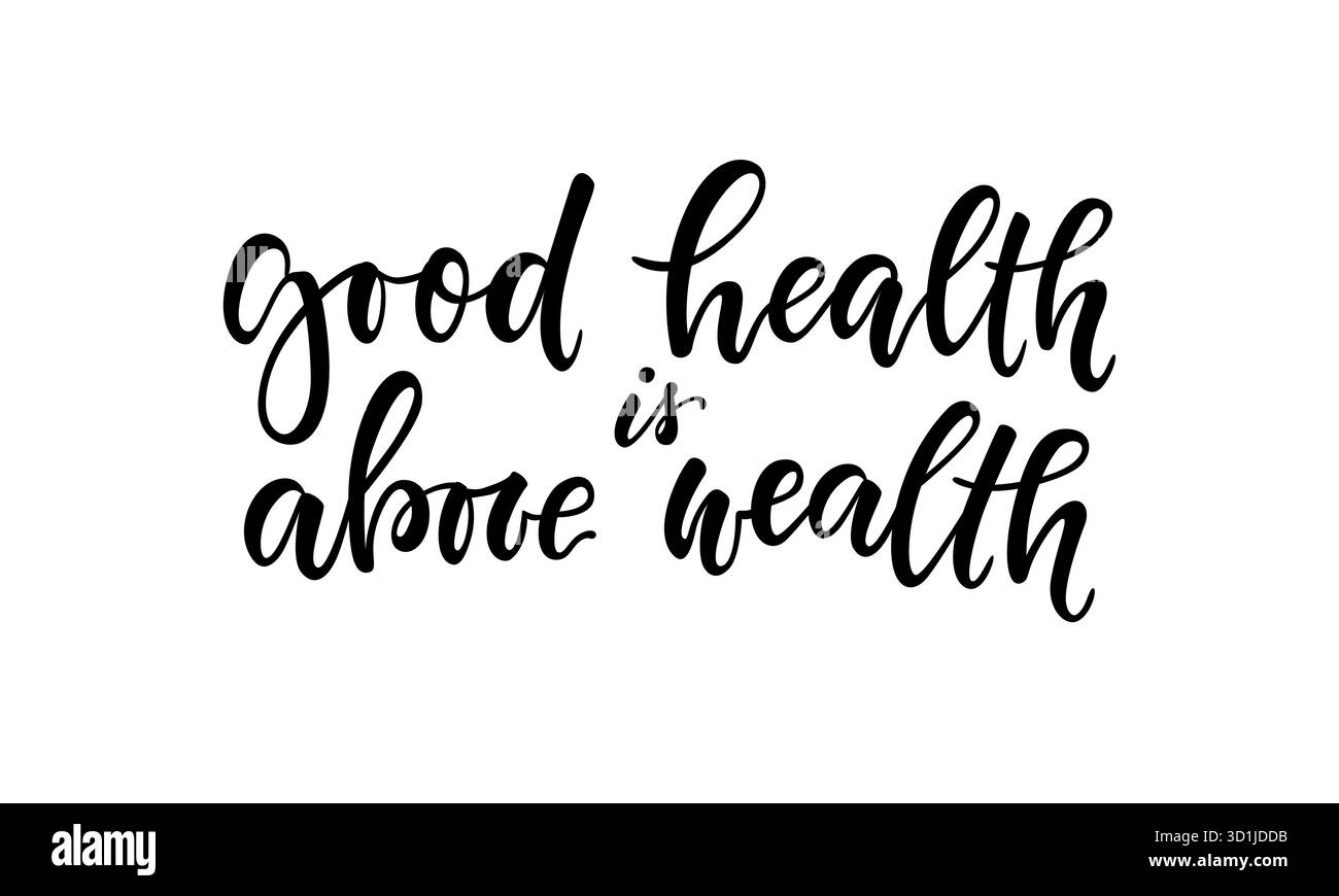 Healthy living quote vector Black and White Stock Photos & Images - Alamy