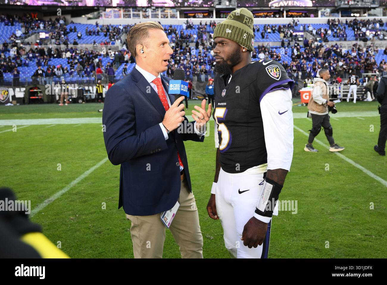 Baltimore Ravens quarterback Tyler Huntley (5) after an NFL football ...