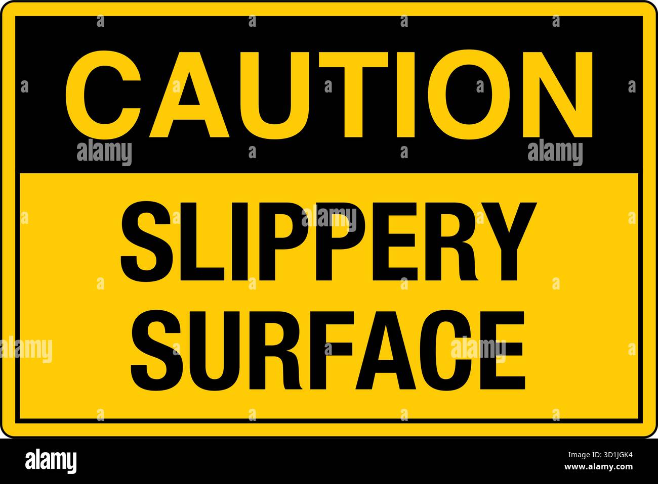 Caution slippery sign in Stock Vector Images - Alamy