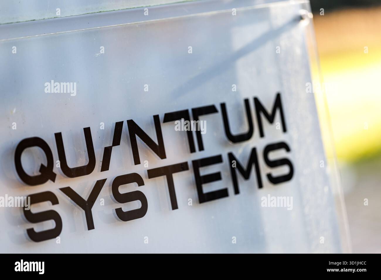 21 October 2025, Bavaria, Gilching Bei München: The lettering and logo ...