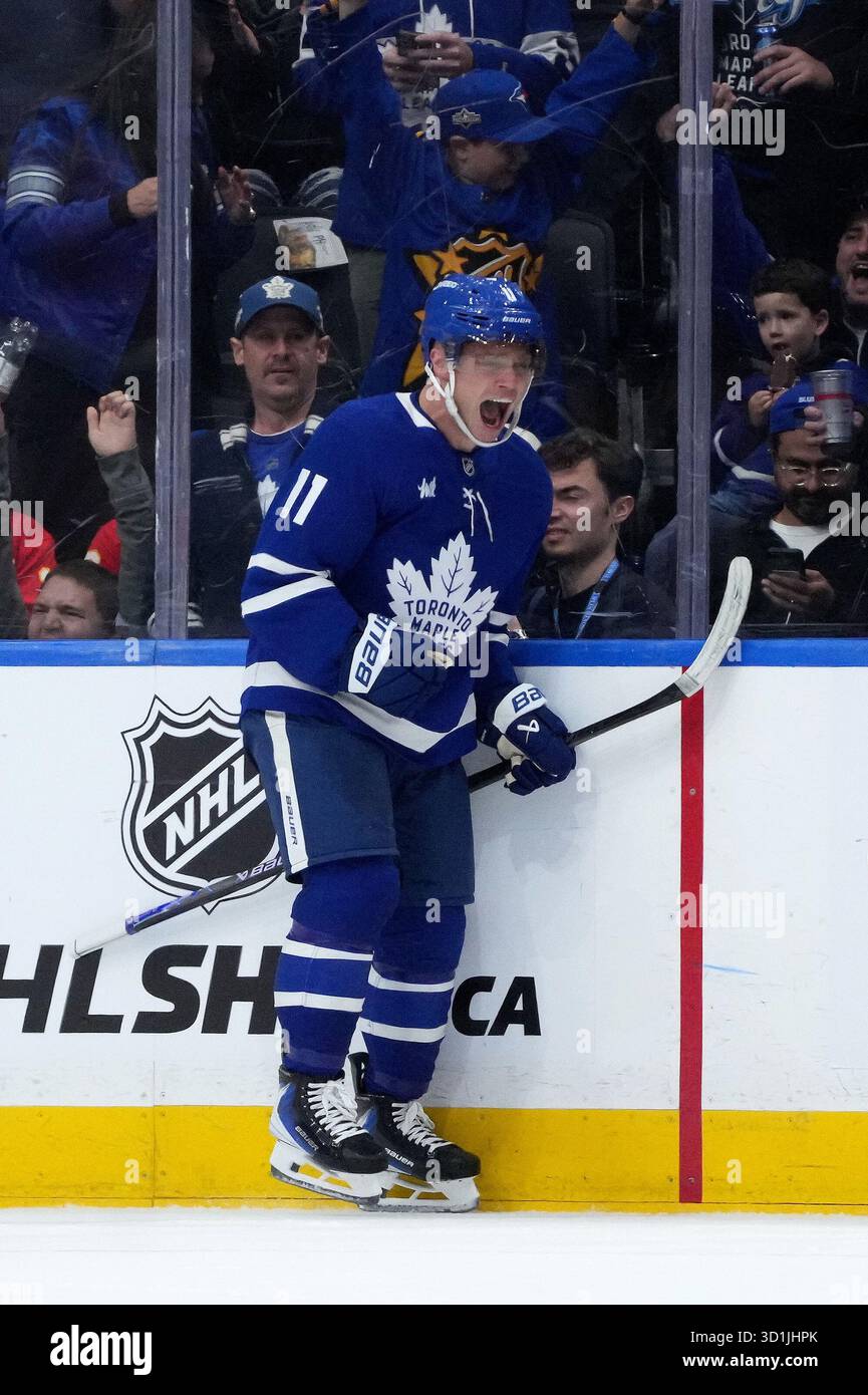 Toronto Maple Leafs forward Max Domi (11) celebrates his goal during ...