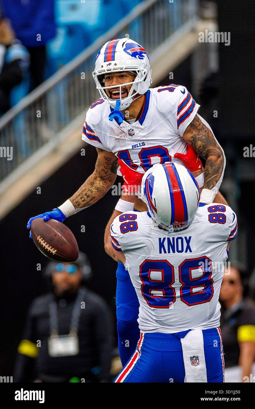 Buffalo Bills wide receiver Khalil Shakir (10) celebrates a touchdown ...