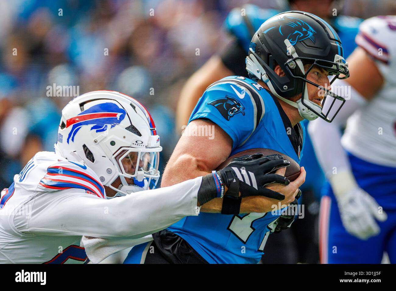 Buffalo Bills defensive end Greg Rousseau (50) tackles Carolina ...