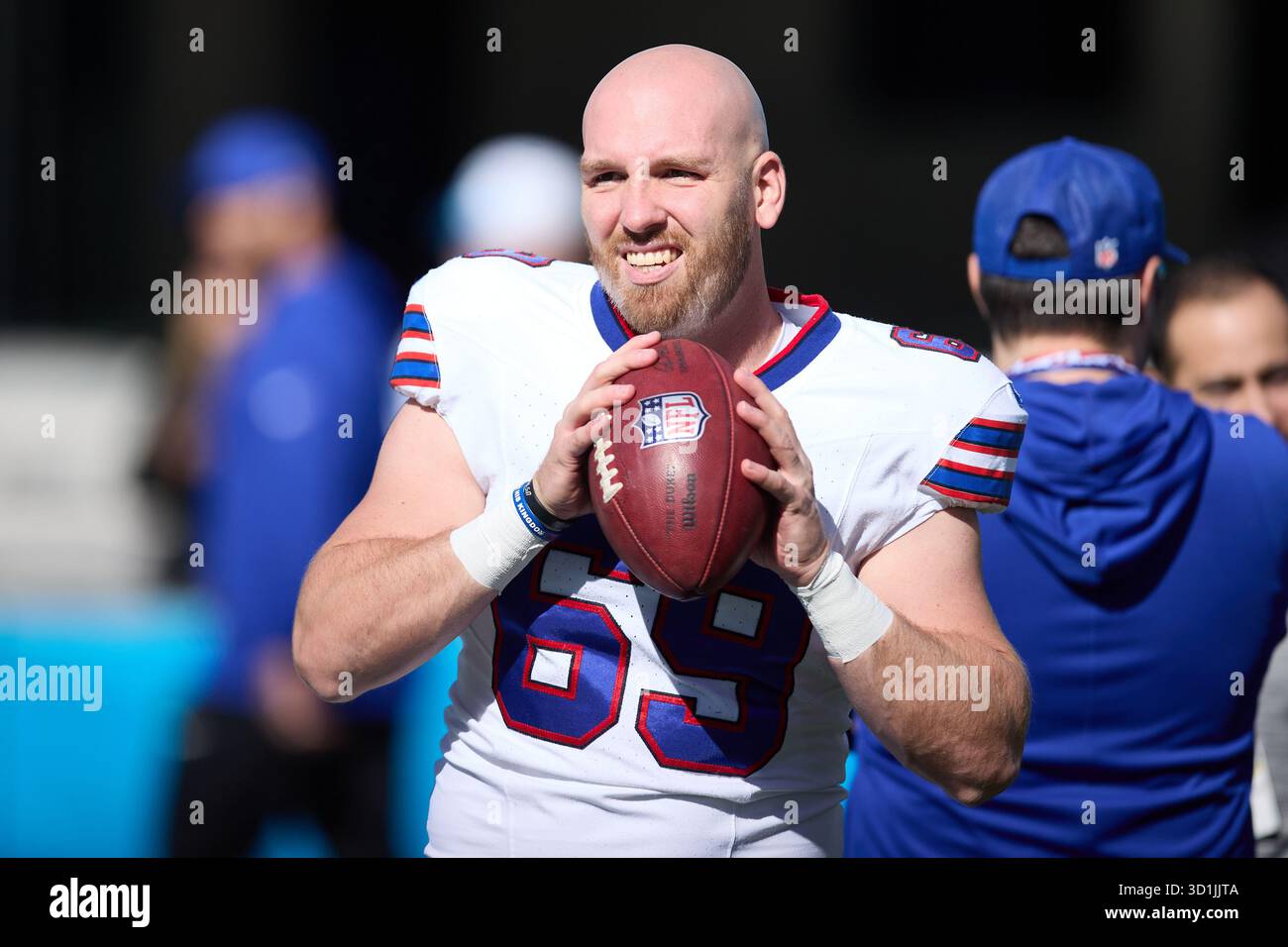 Buffalo Bills long snapper Reid Ferguson (69) warms up prior to an NFL ...