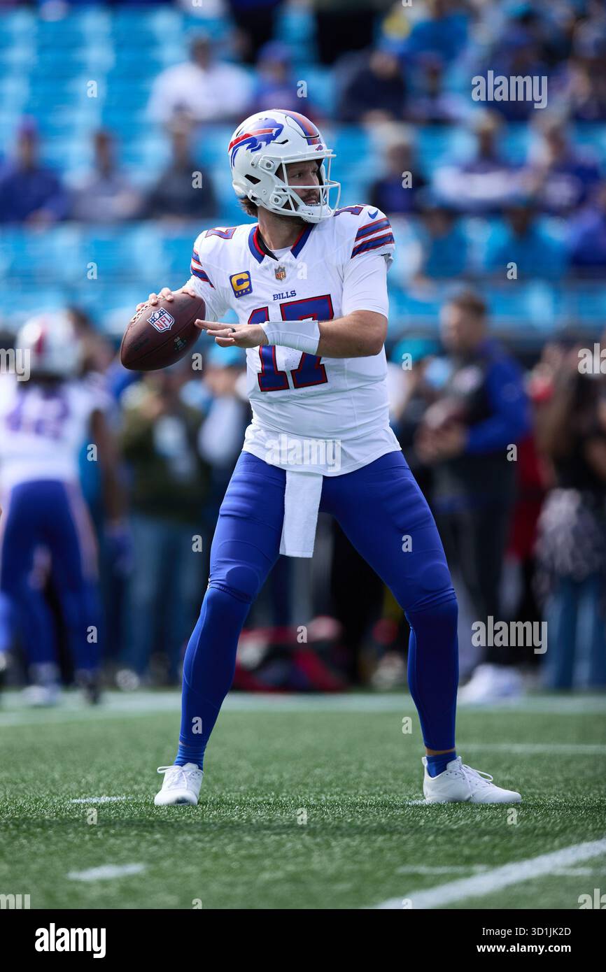 Buffalo Bills quarterback Josh Allen (17) warms up prior to an NFL ...