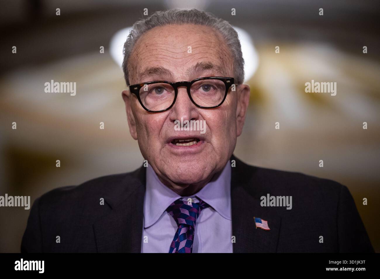Senate Minority Leader Chuck Schumer (D-N.Y.) speaks during a press ...
