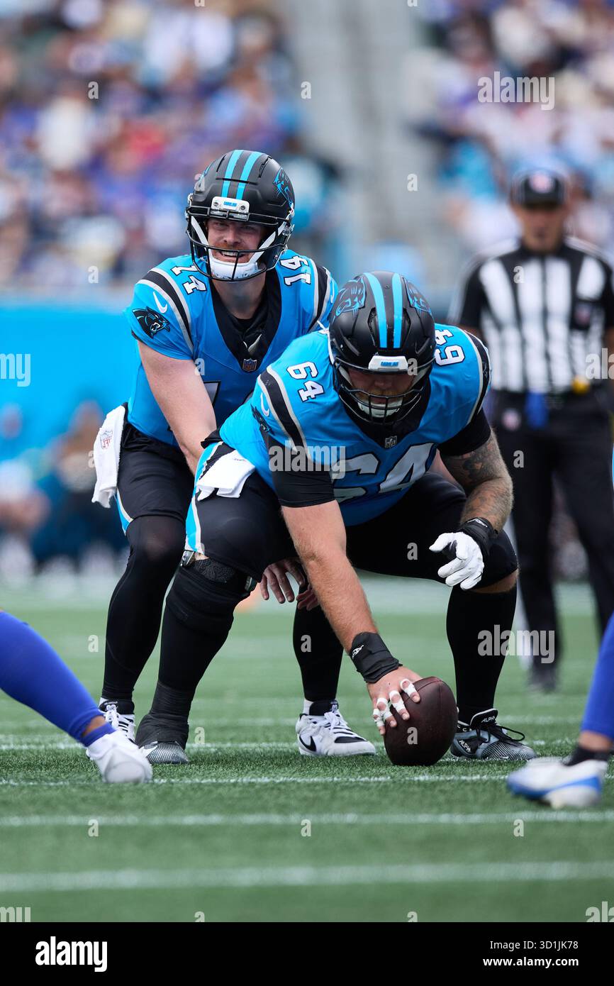 Carolina Panthers quarterback Andy Dalton (14) lines up behind center ...