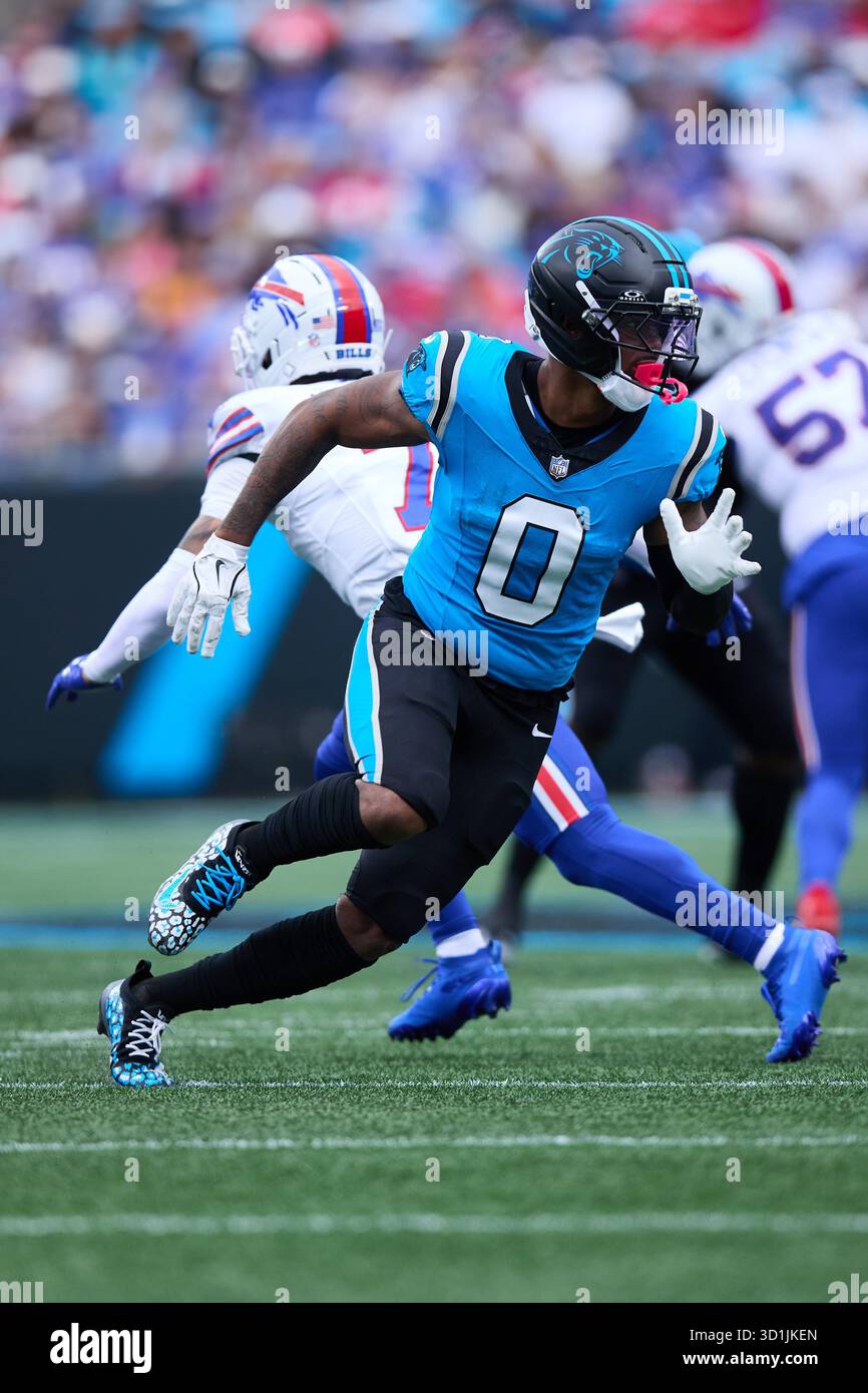 Carolina Panthers tight end Ja'Tavion Sanders (0) runs a route during ...