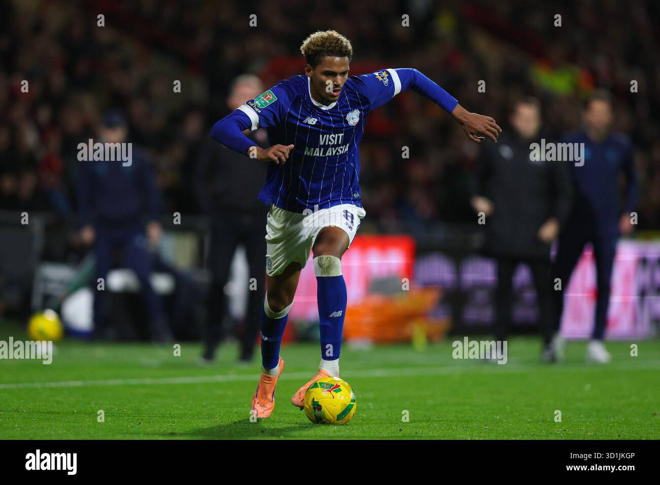 Wrexham, Wales, 28th October 2025. Omari Kellyman of Cardiff City ...