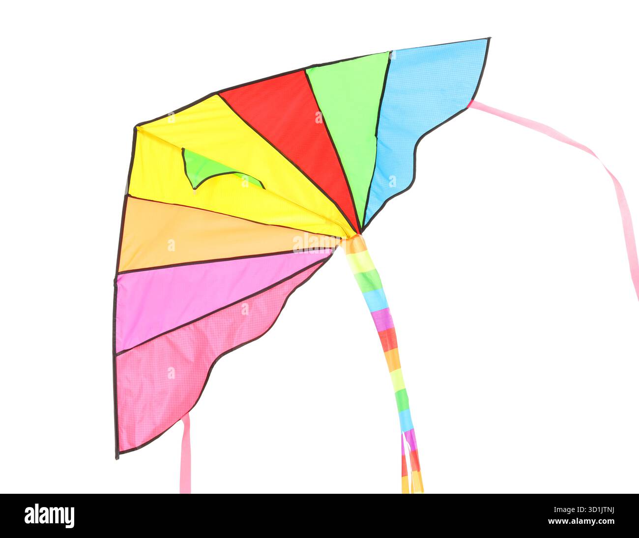 Flying kite on white Cut Out Stock Images & Pictures - Alamy