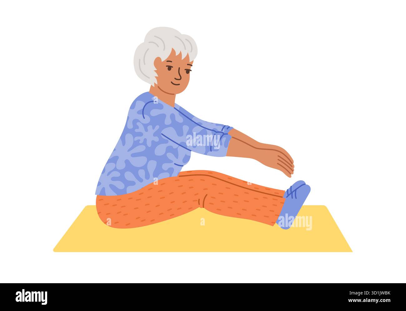 Elderly women doing yoga stretching. Older people funny lady women play ...