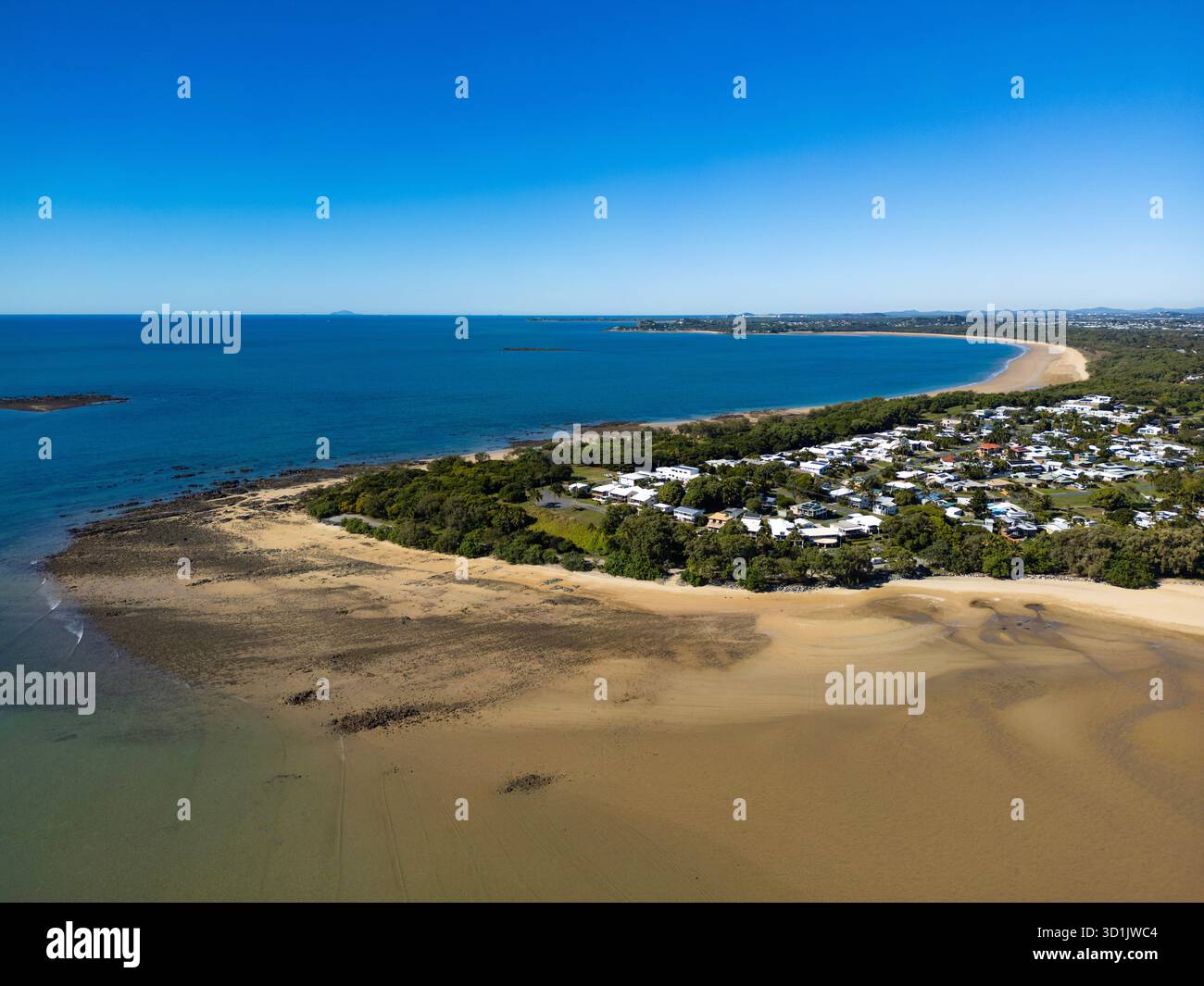 Aerial Drone View of Tropical Queensland Beach, Ocean Waves, Island ...