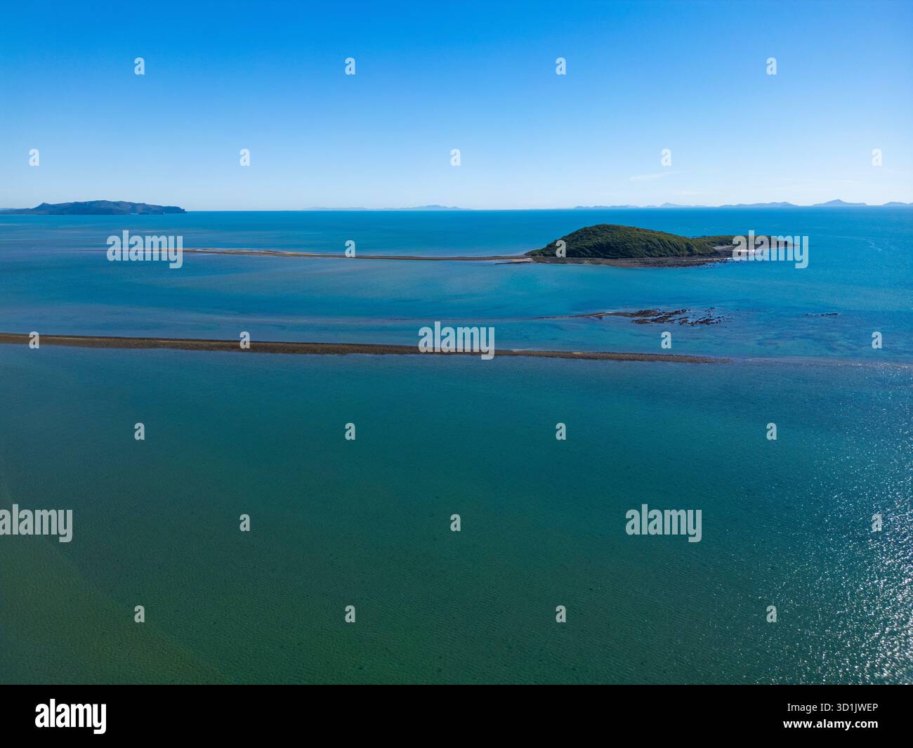 Aerial Drone View of Tropical Queensland Beach, Ocean Waves, Island ...