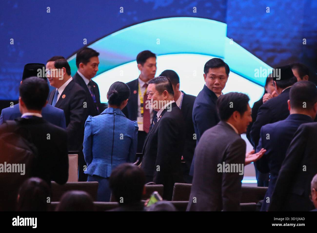 (center) Secretary-General of ASEAN, Dr. Kao Kim Hourn seen during the ...