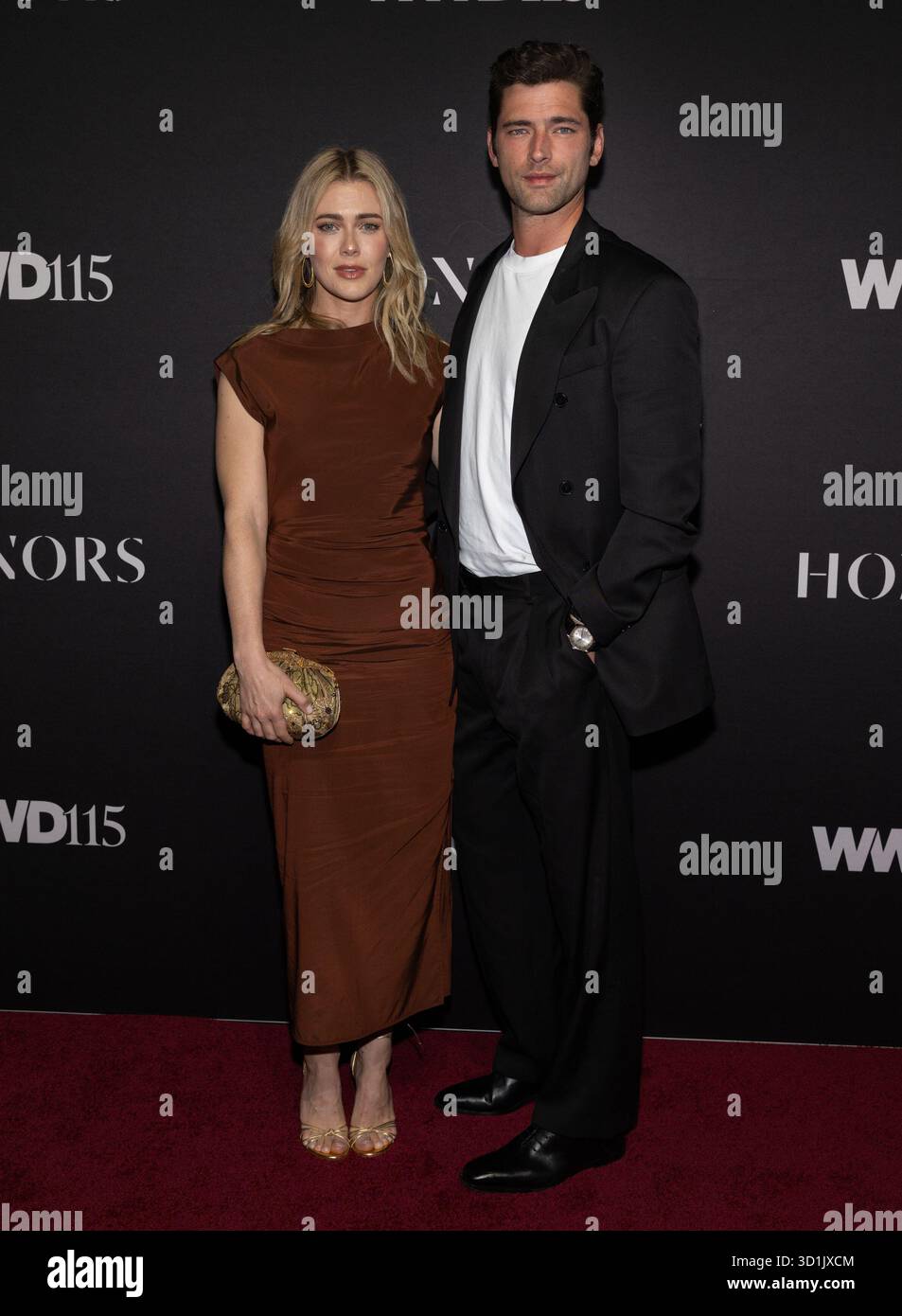 Melissa Roxburgh, left, and Sean O'Pry attend the WWD (Women's Wear ...