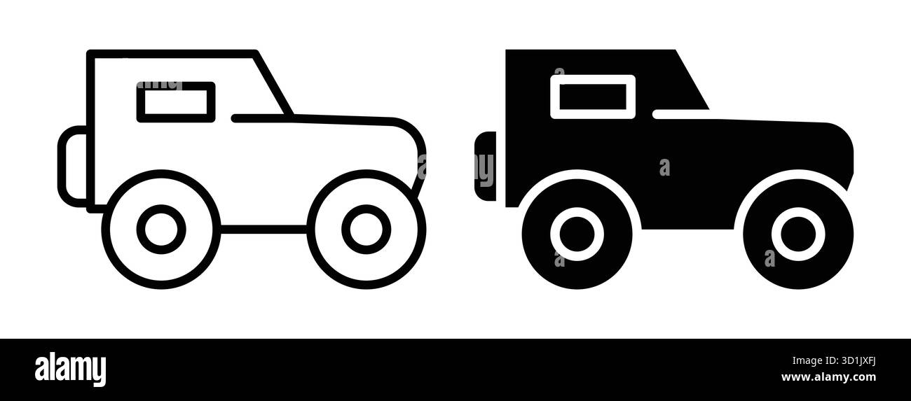 Simple and elegant outlines of vintage style vehicles in black and ...