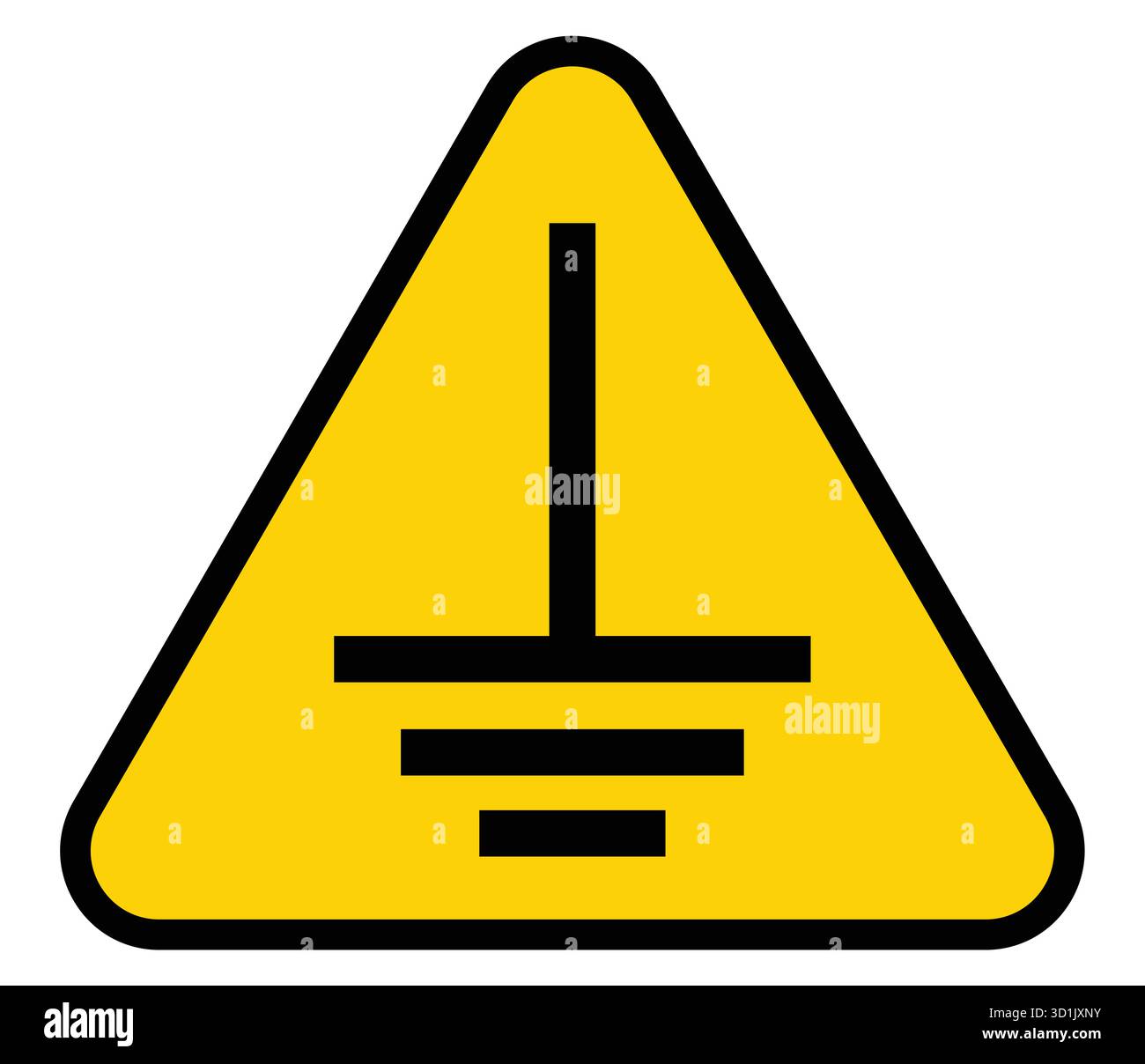 This image features a yellow triangular warning sign indicating ...