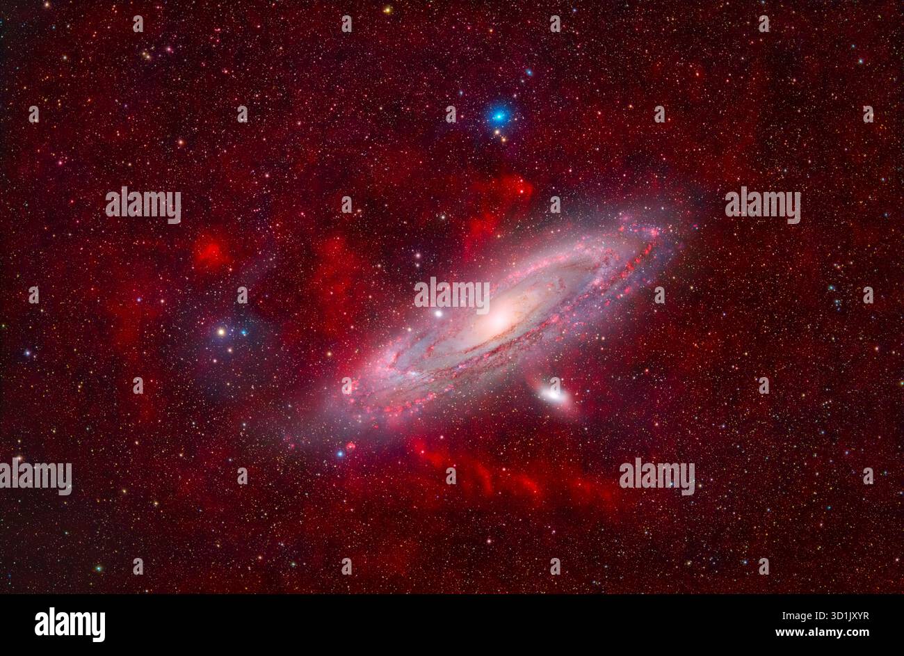 Deep sky wide field image reveals a field of glowing ionised hydrogen ...