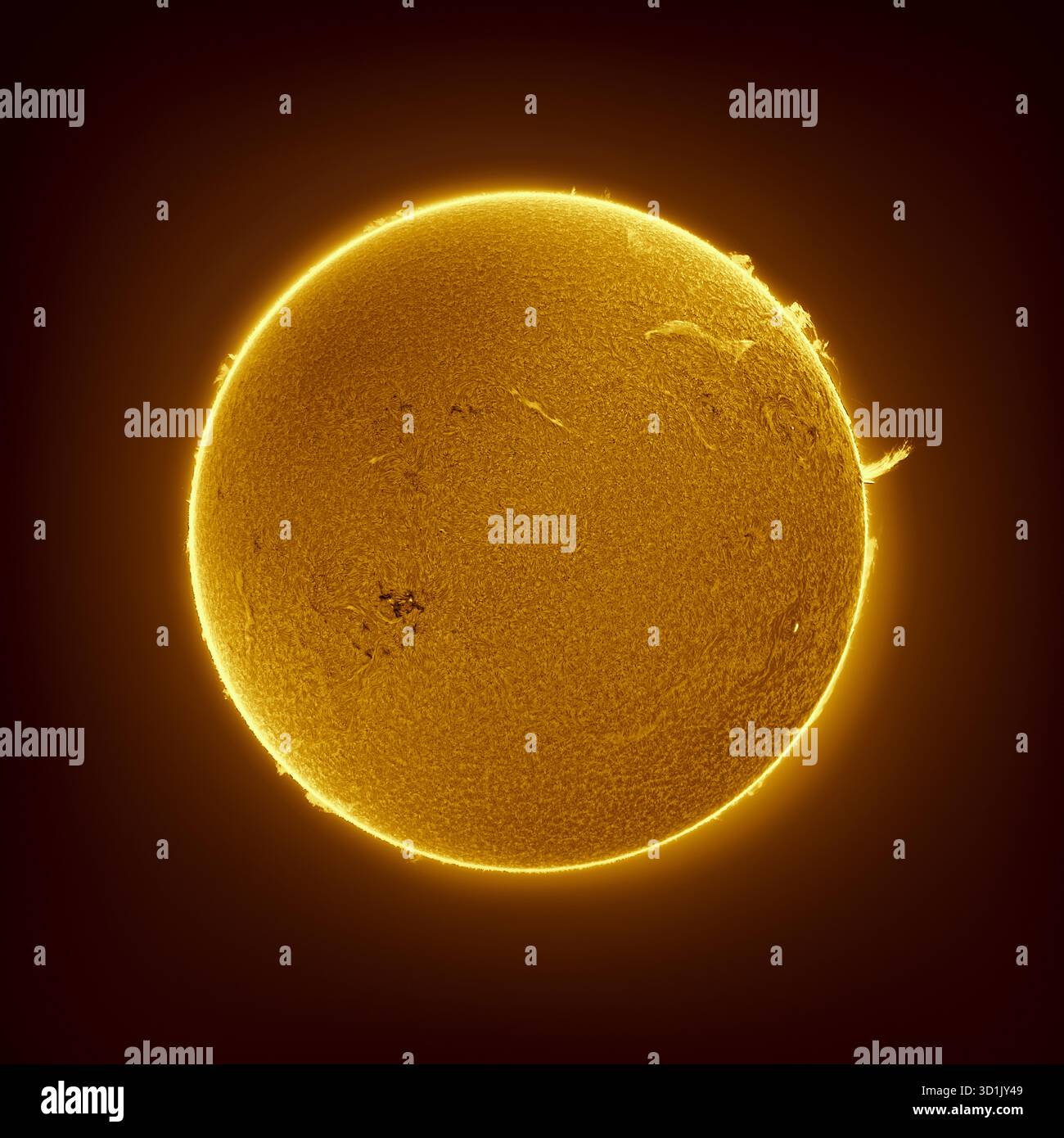 Full disc of the Sun with a solar eruption. This is a massive explosion ...