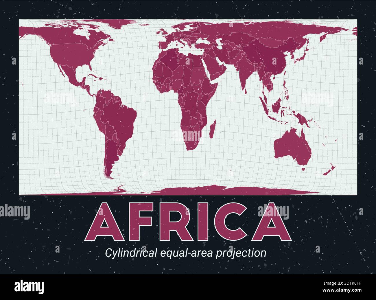 Africa world map cylindrical hi-res stock photography and images - Alamy