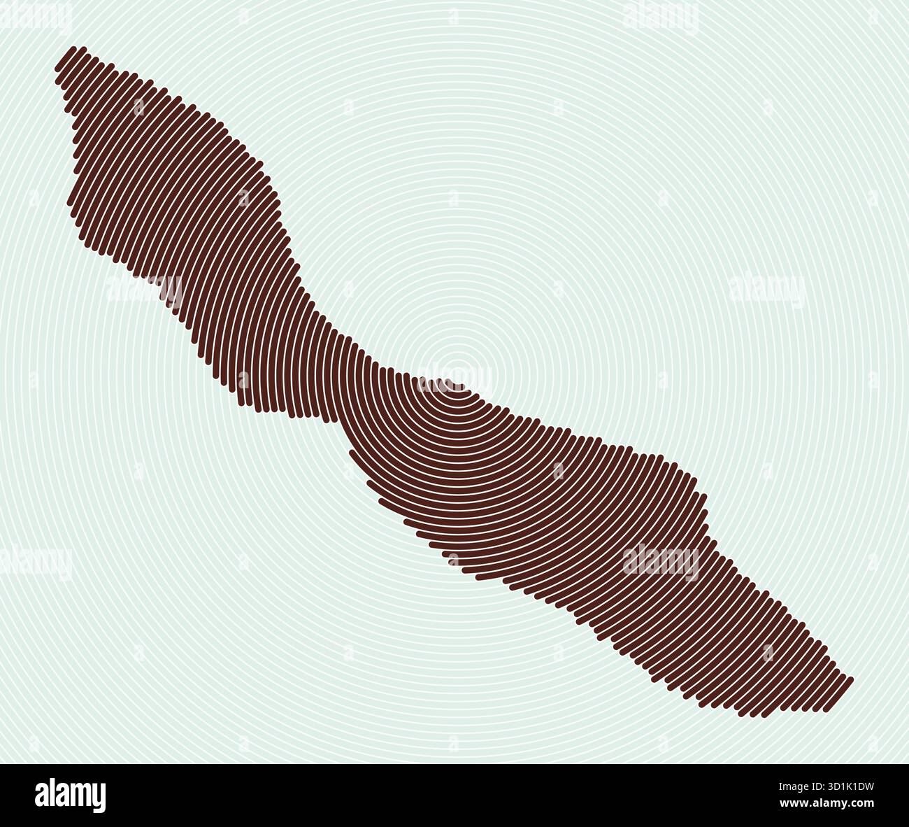 Curacao shape rings. Country map formed by stacked circles. Curacao ...