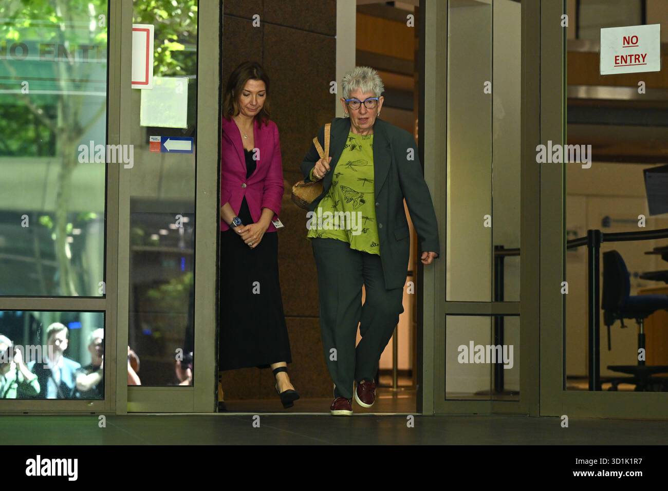 Gayle Armstrong, sister of Suzanne Armstrong (right) departs from the ...