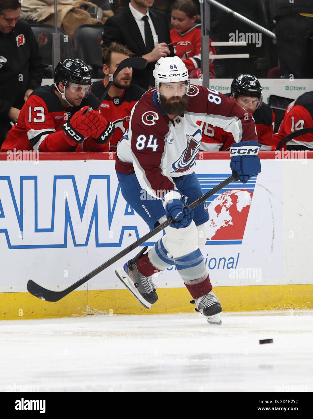 Colorado Avalanche's Brent Burns skates with the puck during the second ...