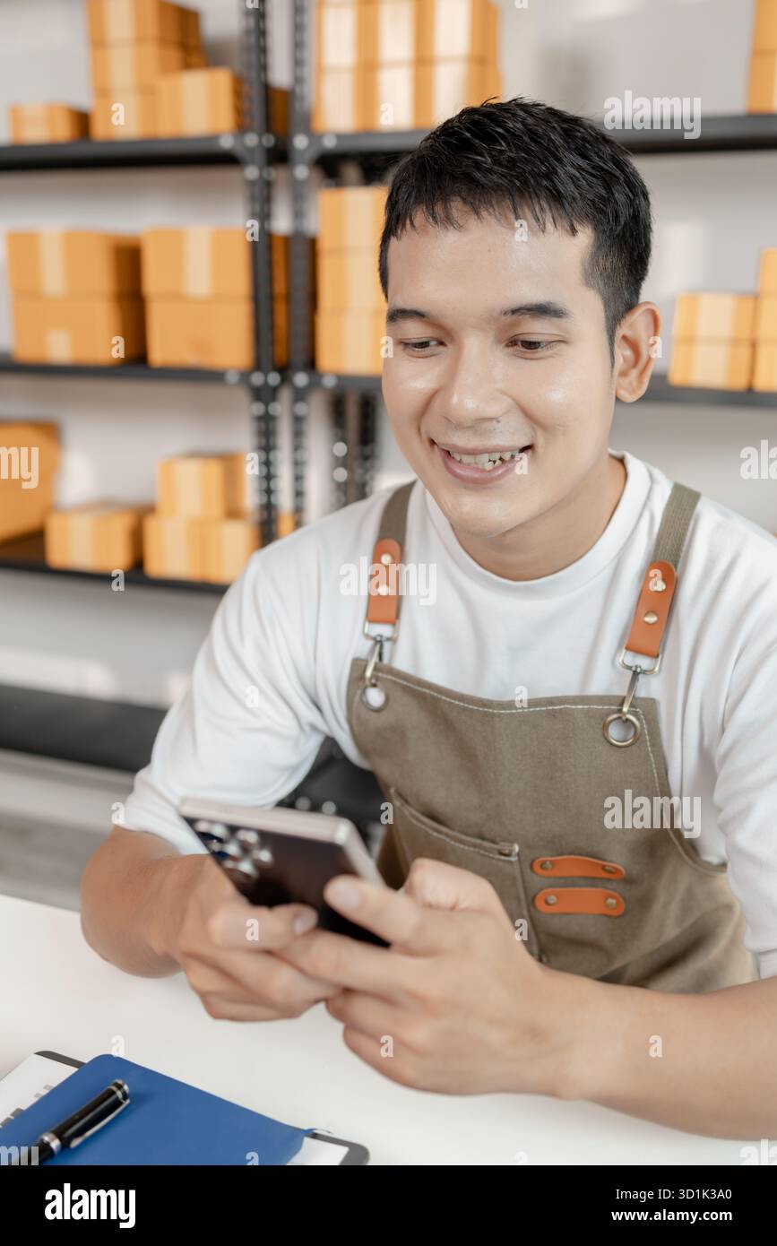 Entrepreneur in ecommerce startup representing innovation, logistics ...