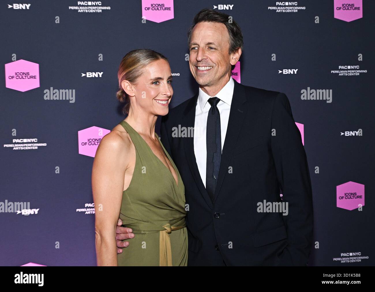 Alexi Ashe, left, and Seth Meyers attend the PAC NYC Icons of Culture ...