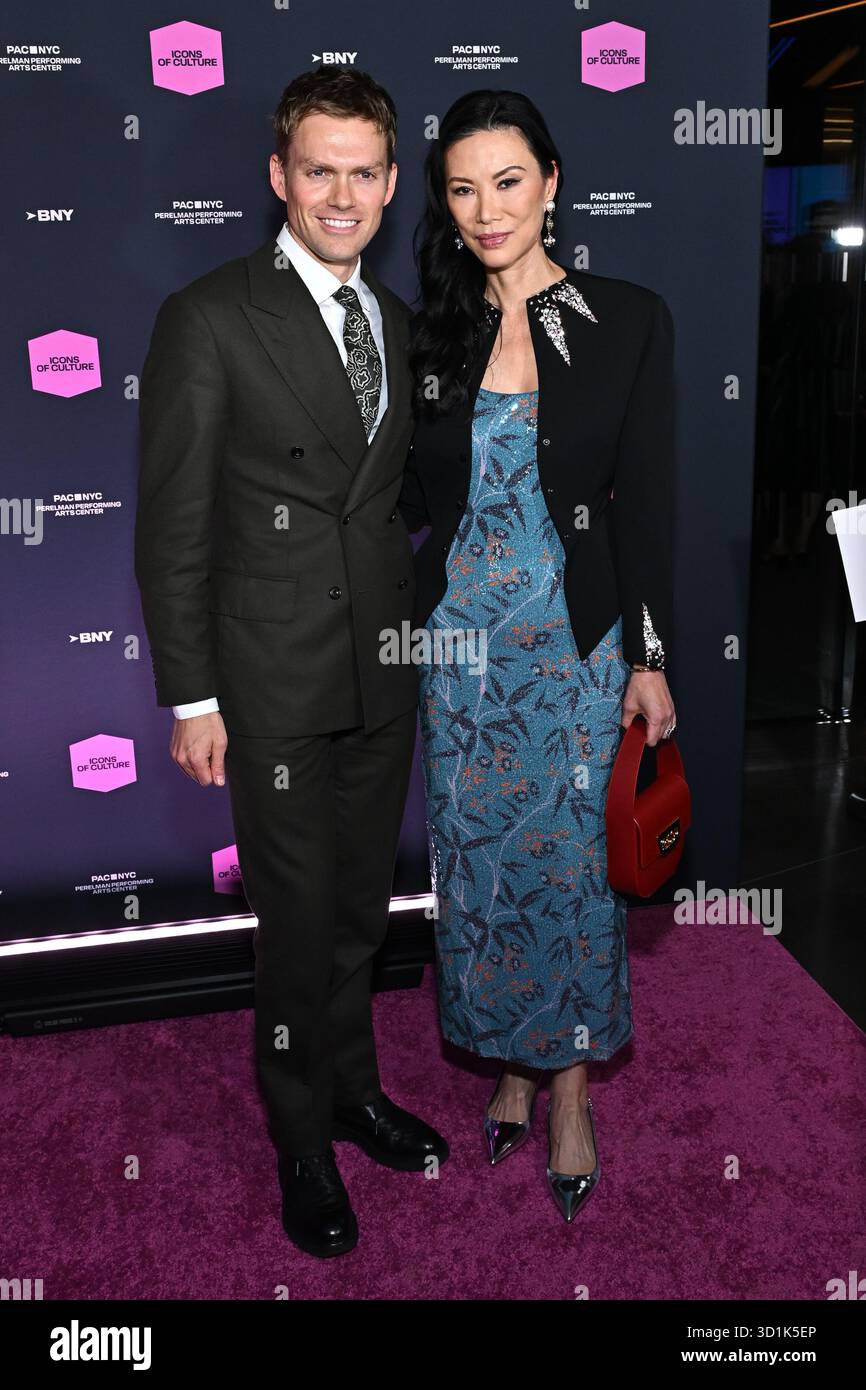 Mark Guiducci, left, and Wendi Deng Murdoch attend the PAC NYC Icons of ...