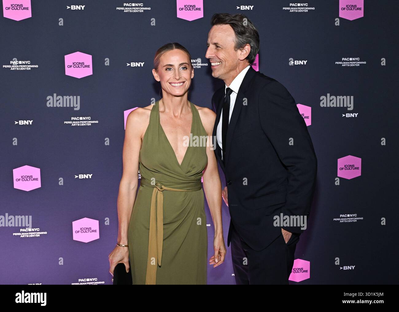 Alexi Ashe, left, and Seth Meyers attend the PAC NYC Icons of Culture ...
