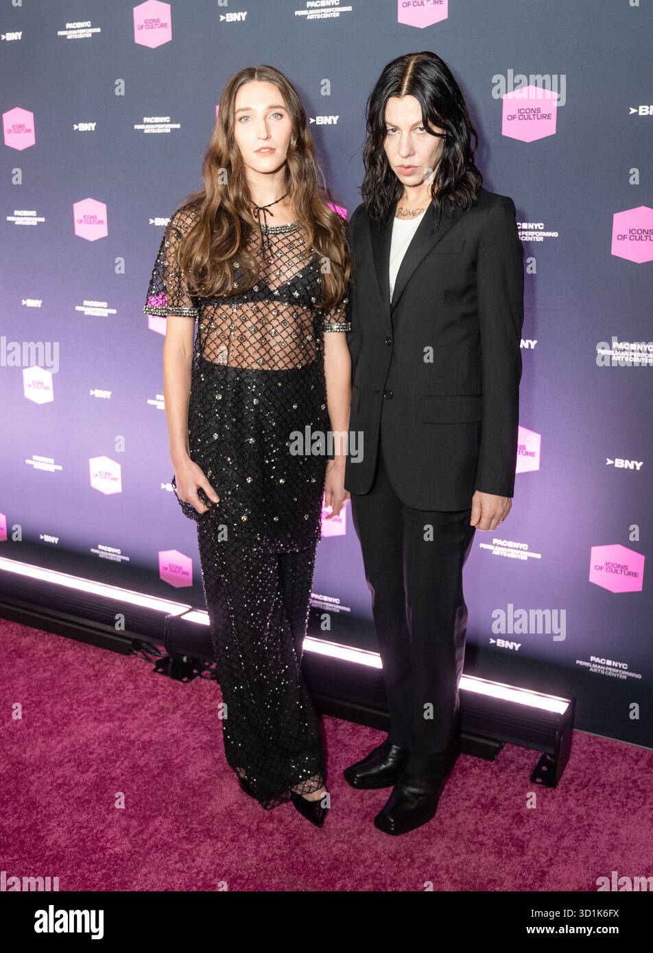 Devon Teuscher and Anne Imhof attend 2025 PAC NYC Icons of culture gala ...