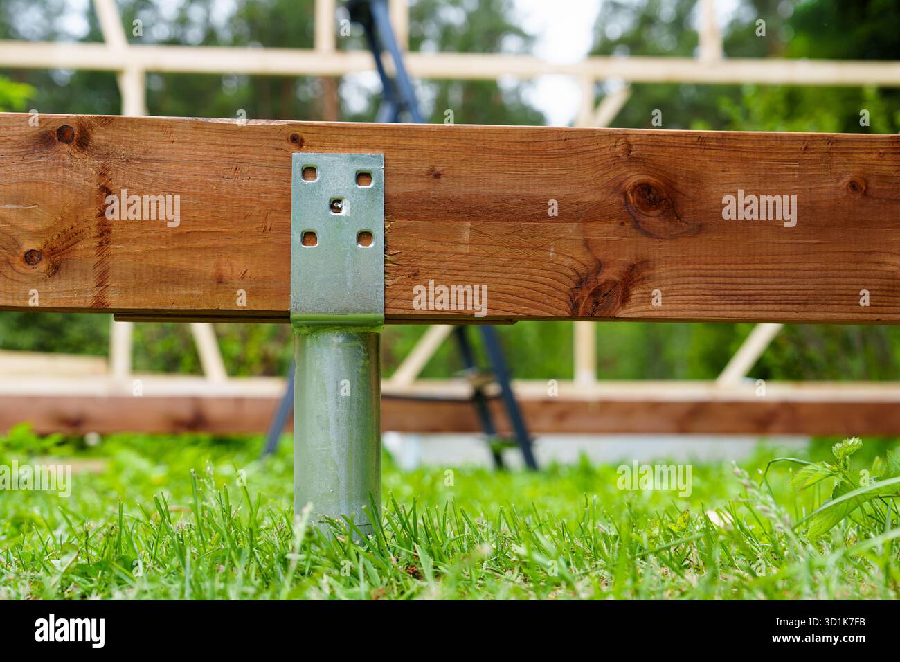 Timber Frame Construction Ground Screw Foundation for Elevated Deck ...