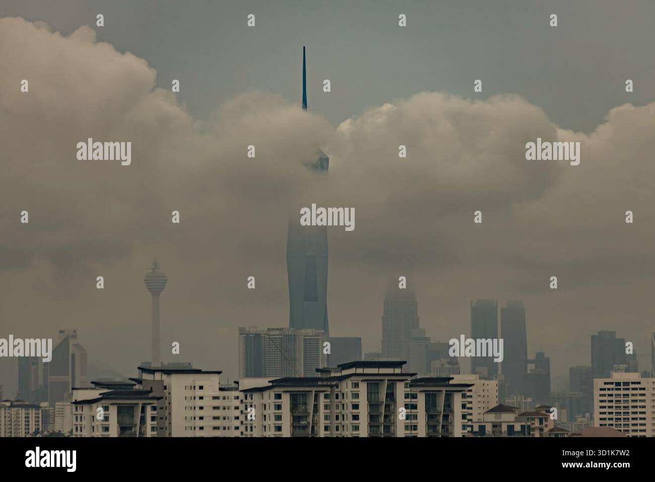 Kuala Lumpur downtown in the clouds Merdeka 118, Petronas towers and ...