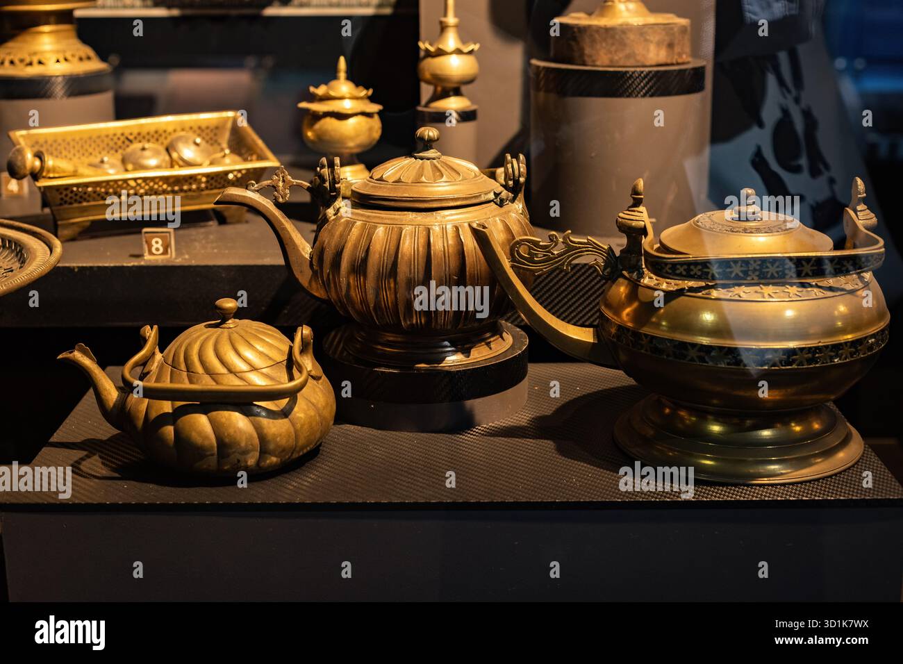Antique brass tea pots collection in Muzium Etnologi Dunia Melayu in ...