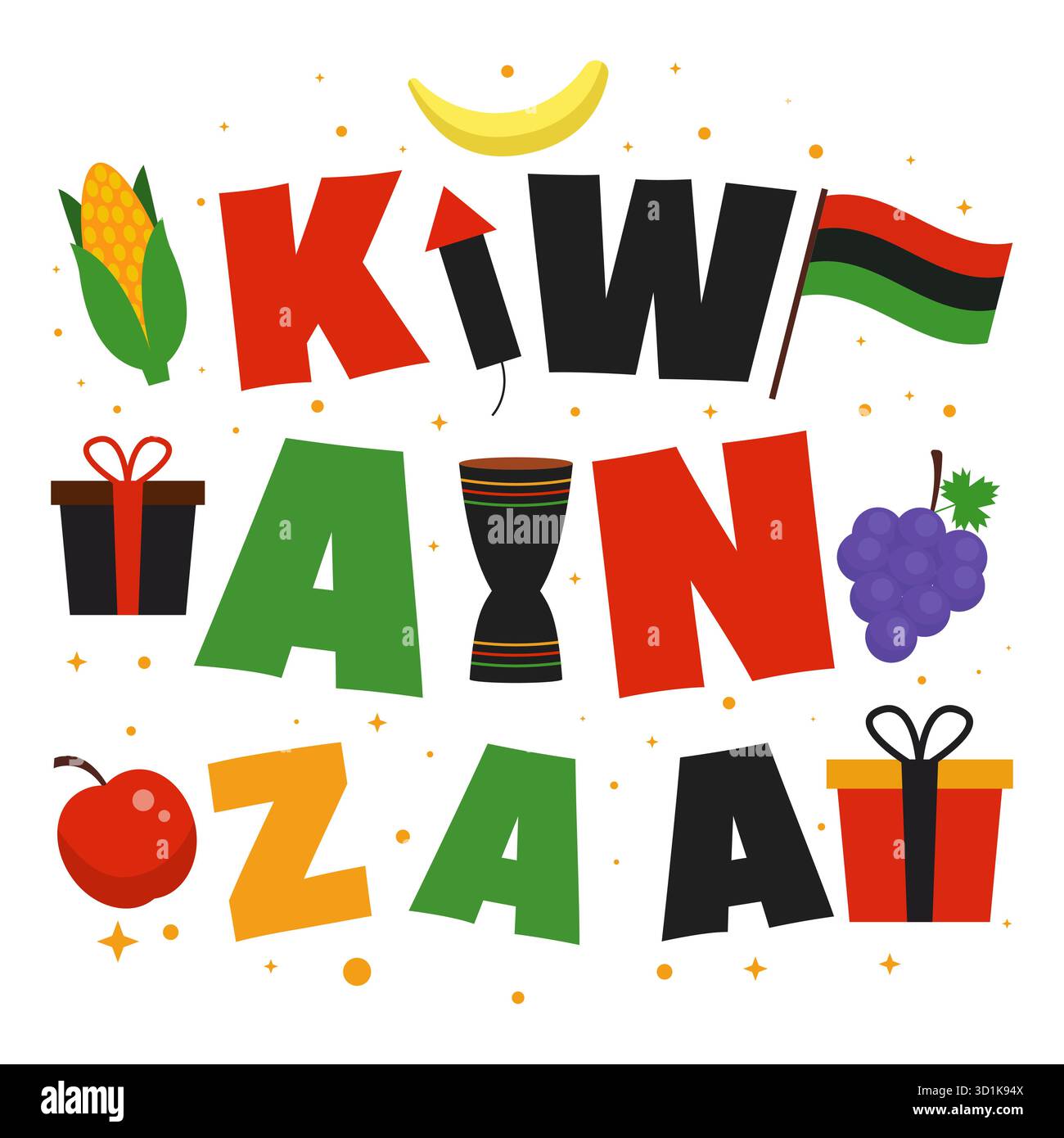illustration for celebrating kwanzaa in flat design style Stock Vector ...