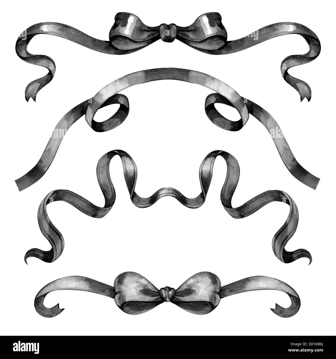 Black satin bows ribbons Black and White Stock Photos & Images - Alamy