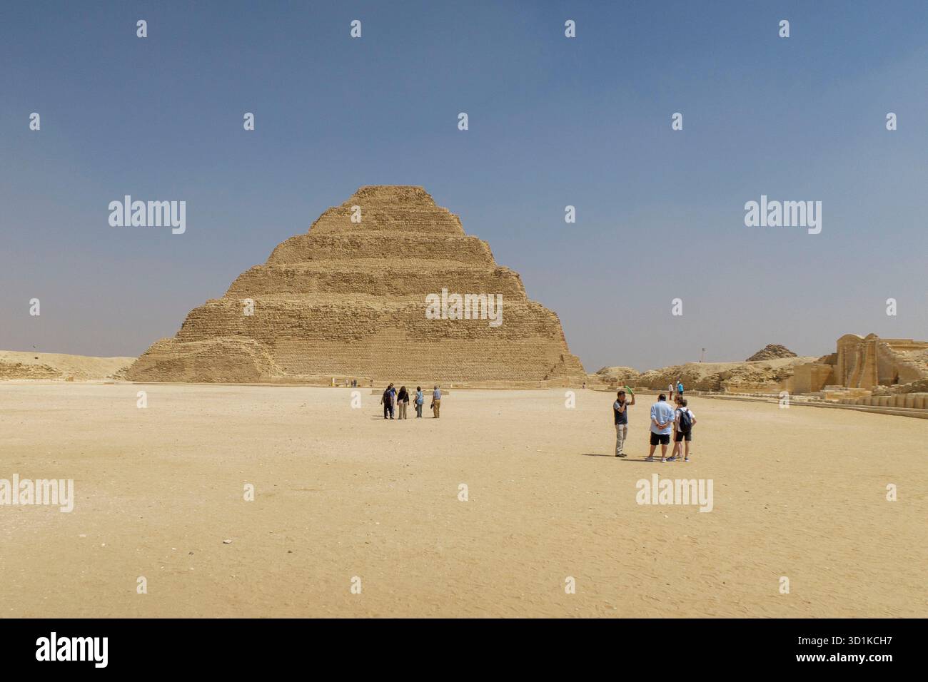 Pyramid of Djoser - ancient step pyramid rising from the desert under a ...