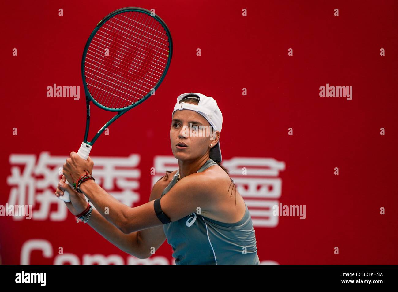Colombian tennis player Emiliana Arango during a match at the Hong Kong ...