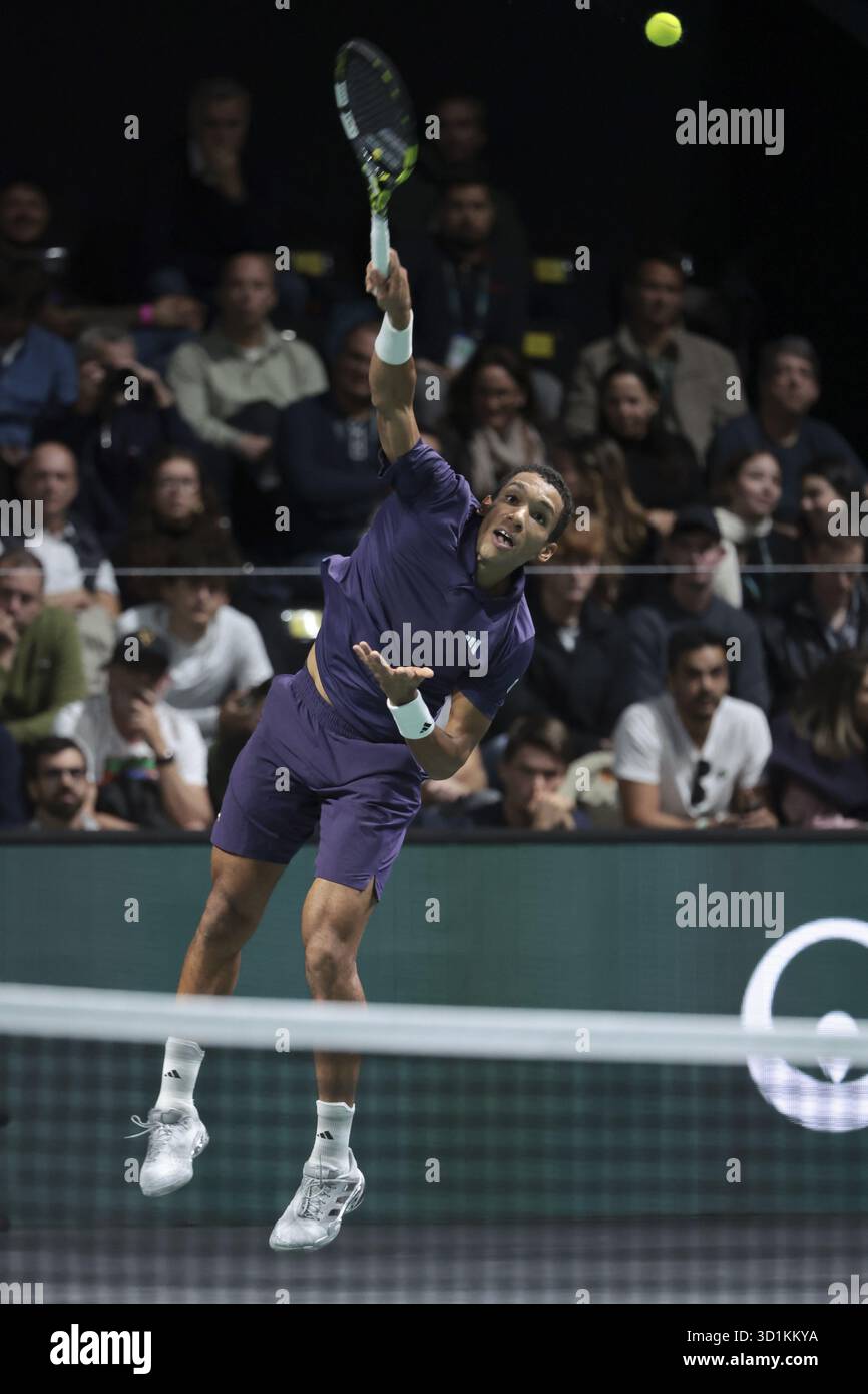 Felix Auger-Aliassime of Canada during day 2 of the Rolex Paris Masters ...