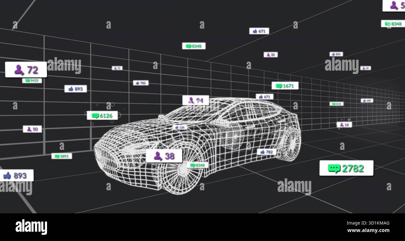 Floating wireframe sports car hi-res stock photography and images - Alamy