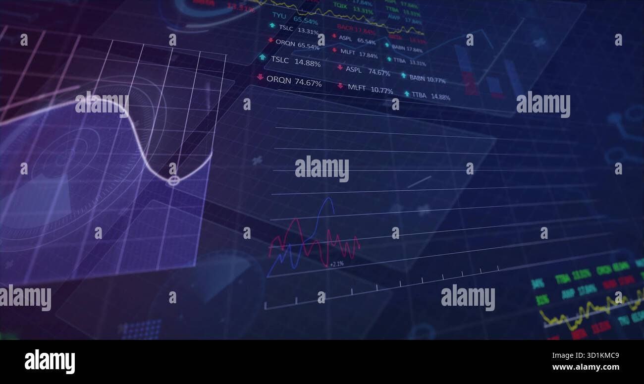Displaying dark dashboard on virtual interface, showing purple grid ...