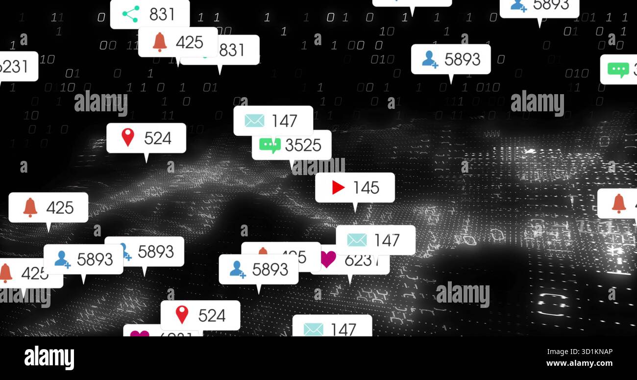 Floating cluster social alert hi-res stock photography and images - Alamy