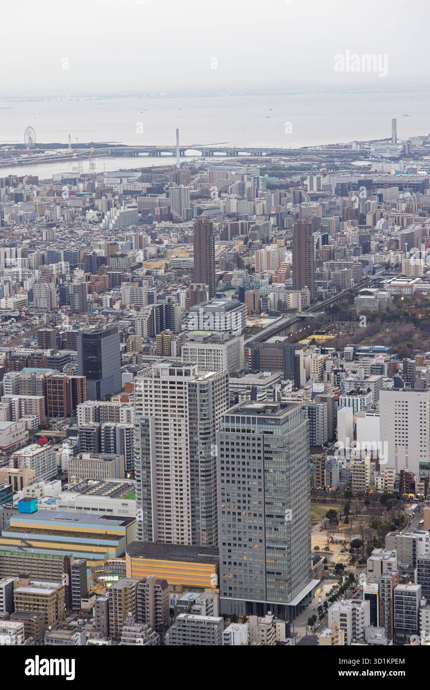 Birdview of Tokyo in Japan from the The Sakura Skytree tower. One of ...