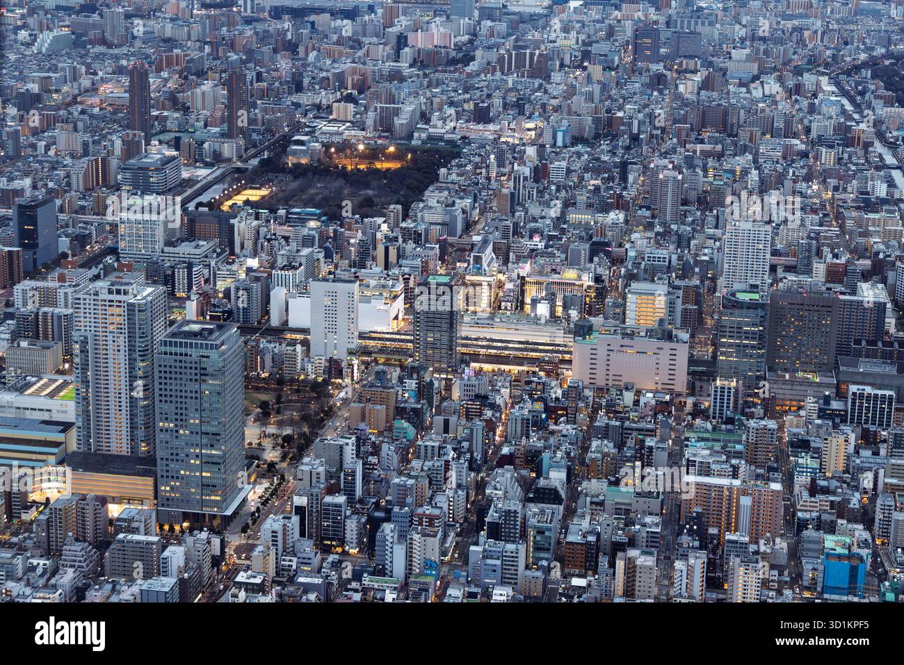 Birdview from the The Sakura Skytree tower in Tokyo Japan during ...