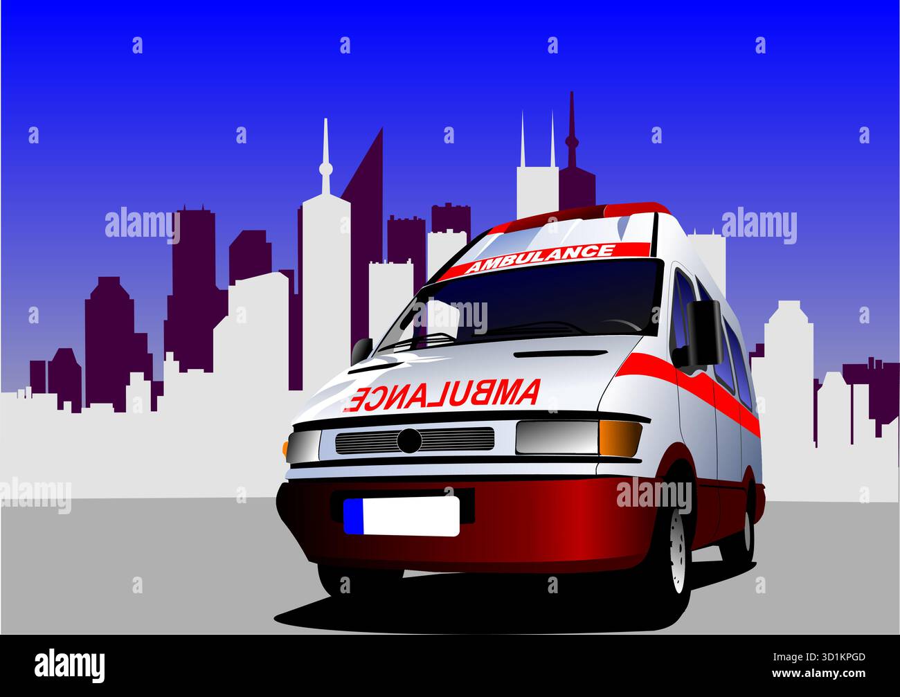 Ambulance parked in front Stock Vector Images - Alamy
