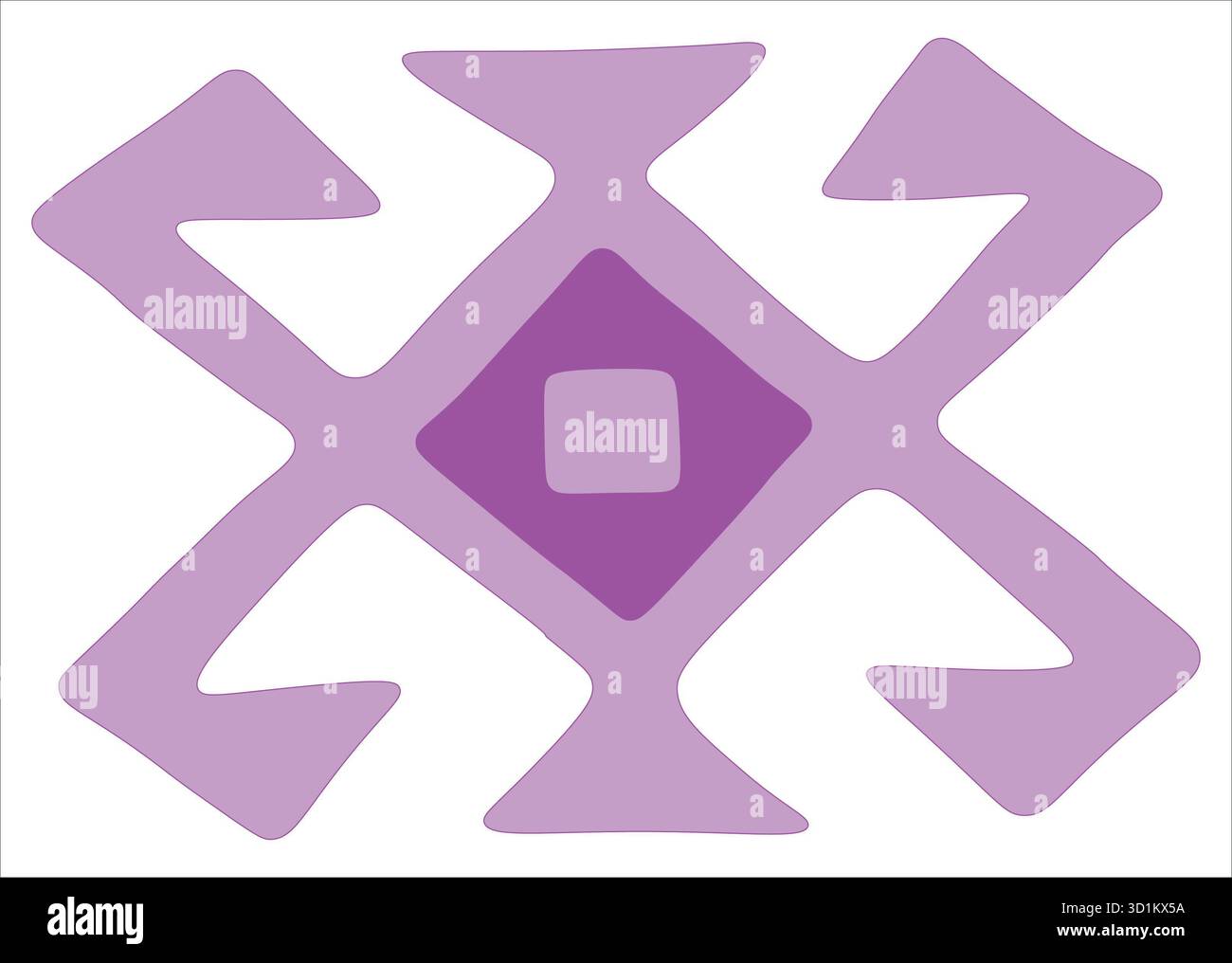 Stylized Slavic Balkan geometric folk art pattern in purple tones ...